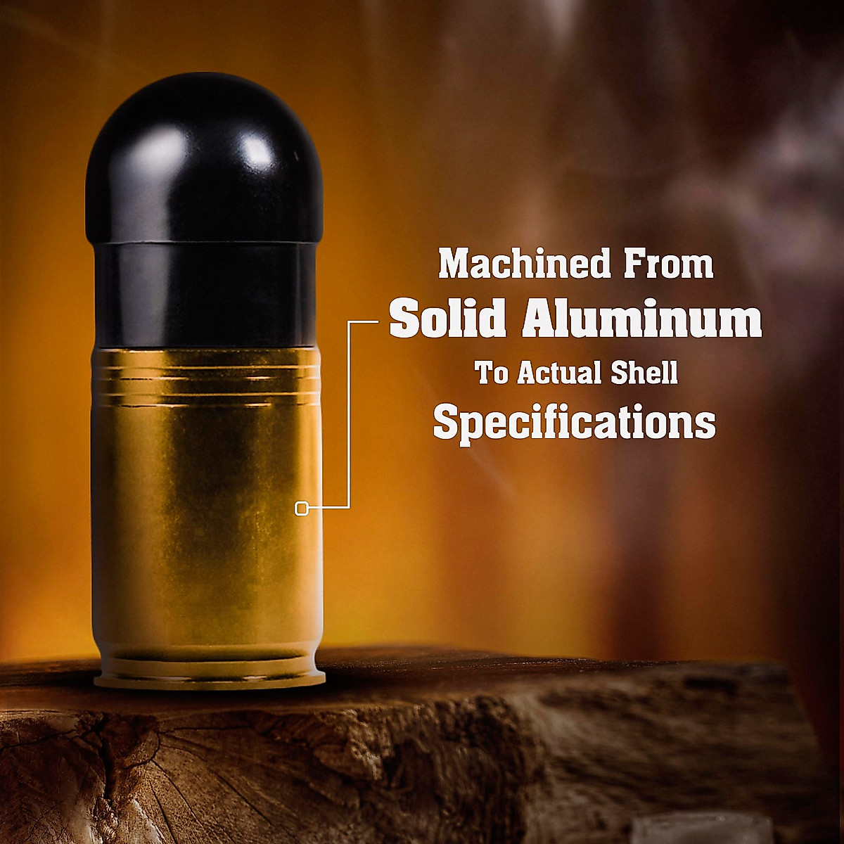 Lucky Shot - 40 MM Casing Shot Glass | Military Inspired Style Glassware | Tequila Shot Glasses With Heavy Base | Funny Shot Glasses For Men | Tactical Style Brass (2 oz)