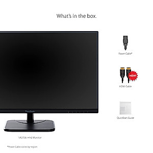 ViewSonic VA2756-MHD 27 Inch IPS 1080p Monitor with 100Hz, FreeSync, HDMI, DisplayPort and VGA Inputs for Home and Office