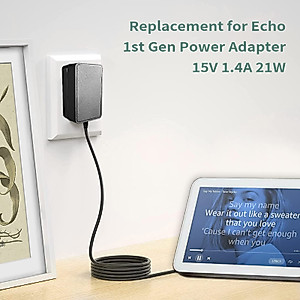 21W Charger Power Cord, Compatbile with Alexa Echo 1st 2nd Generation, Echo Show 5 3rd Gen, Echo Show 1st Gen, Echo Plus 1st Gen, Echo Look, Echo Link, 15V 1.4A AC Power Adapter.