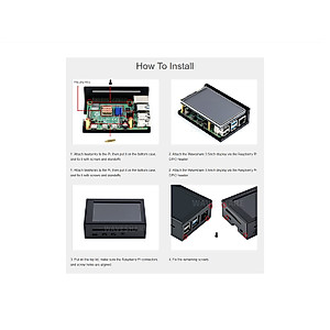 waveshare Aluminum Alloy Case with 3 PCS Heatsinks for Raspberry Pi 4, Metal Case Designed for Raspberry Pi 4B,Compatible 3.5inch RPI LCD (A)/(B)/©