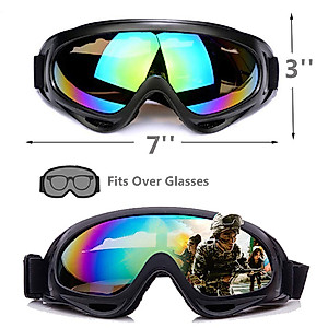 Peicees Pack of 4 Ski Goggles for Women Men Kids Snow Sports Motorcycle Snowboard Goggles