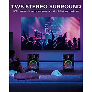 HEARTSEA Karaoke Machine with 2 Wireless Microphones for Kids, Portable Bluetooth Singing Speaker Adults with Disco Ball + Lyrics Display Holder - TF Card/USB/FM Radio for Parties Recording