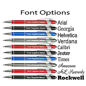 Express Pencils Customized Pens with Stylus - Metal Pens - Custom Printed Name Pens with Black Ink Personalized & Imprinted with Logo or Message -Great Gift Ideas- 12 pcs/pack (Blue)
