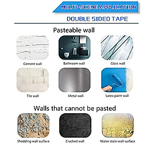 leiwo 50Pcs Heavy Duty Double Sided Foam Tape Strong Pad Mounting Adhesive Tape,Black Self-Adhesive Tape Include Square Round