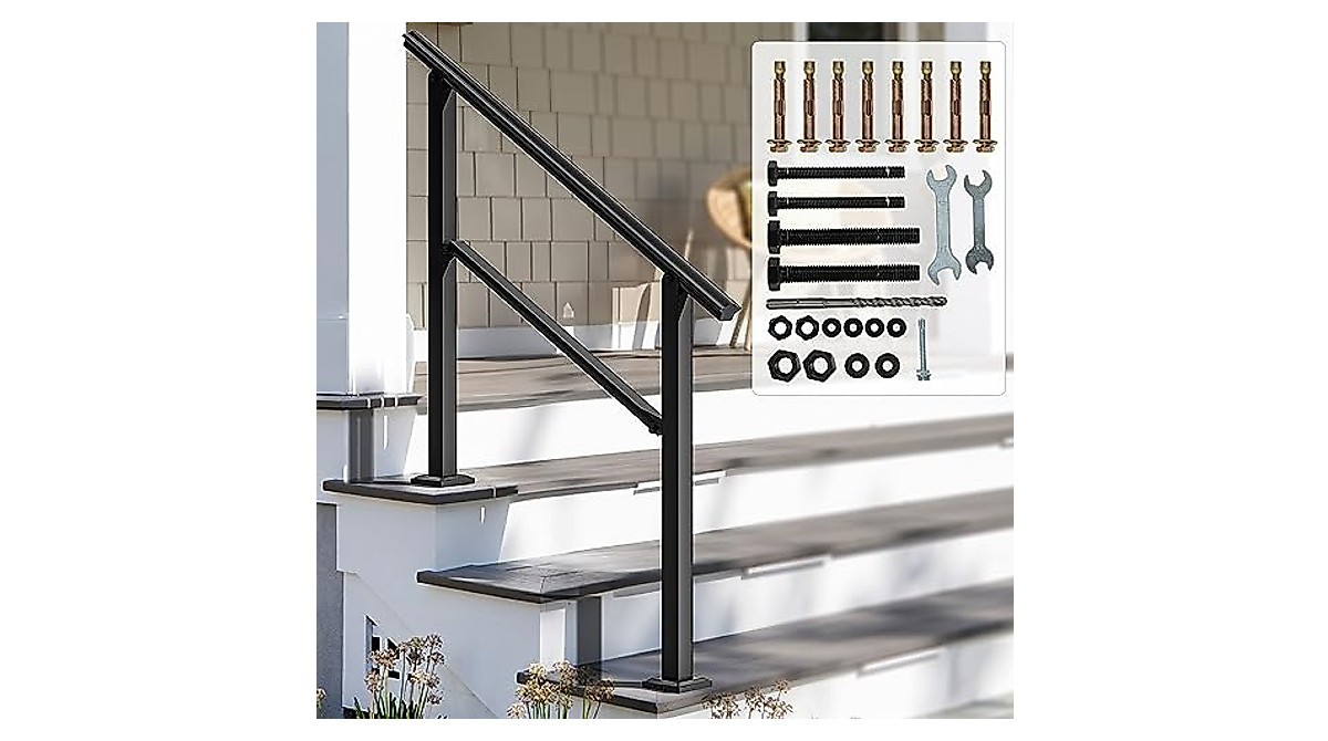 YITAHOME Outdoor Handrail for Steps - 2-3 Step Safety