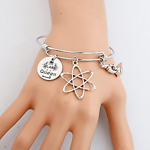 SEIRAA Lab Tech Gifts for Women Medical Technician bracelet Gift Lab Week Gifts Lab Queen Biologist Microscope Jewelry（LAB bracelet）