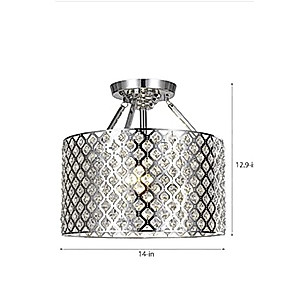 Kimberly 3-Light Crystal and Chrome Semi-Flushmount