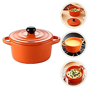 UPKOCH Pho Soup Bowls Ceramic Steaming Bowl with Lid and Handle Steam Soup Bowl Porcelain Stew Pot Vintage Rice Bowl Oven Dishwasher for Home Kitchen Egg Custard Medicinal Ceramic Soup Bowl