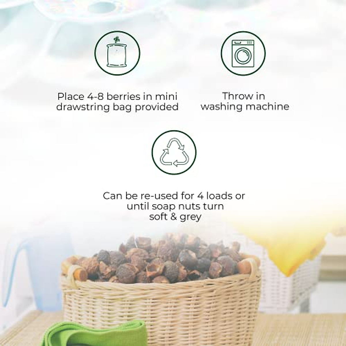 Soap Nuts Berries for Laundry 330 Loads Over 2.2 Lbs - Natures Alternative Soap Nuts Laundry Detergent with Burlap Backpack - Hypoallergenic & Unscented Laundry Soap Nuts Bulk - Natural & Eco-Friendly