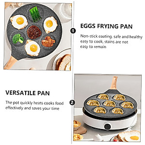 DECHOUS 1pc Seven-hole Egg Frying Pan Outdoor Cooking Stove Non Stick Frying Pans Non Stick Skillets Outdoor Cookware Frypan Nonstick One Egg Frying Pan Flat Skillet Bakelite Mold Dumpling