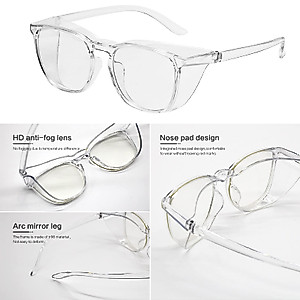 Zoldag Safety Glasses Anti Fog Safety Goggles for Nurses,Blue Light Blocking Glasses Protective Eyewear for Women Nurses