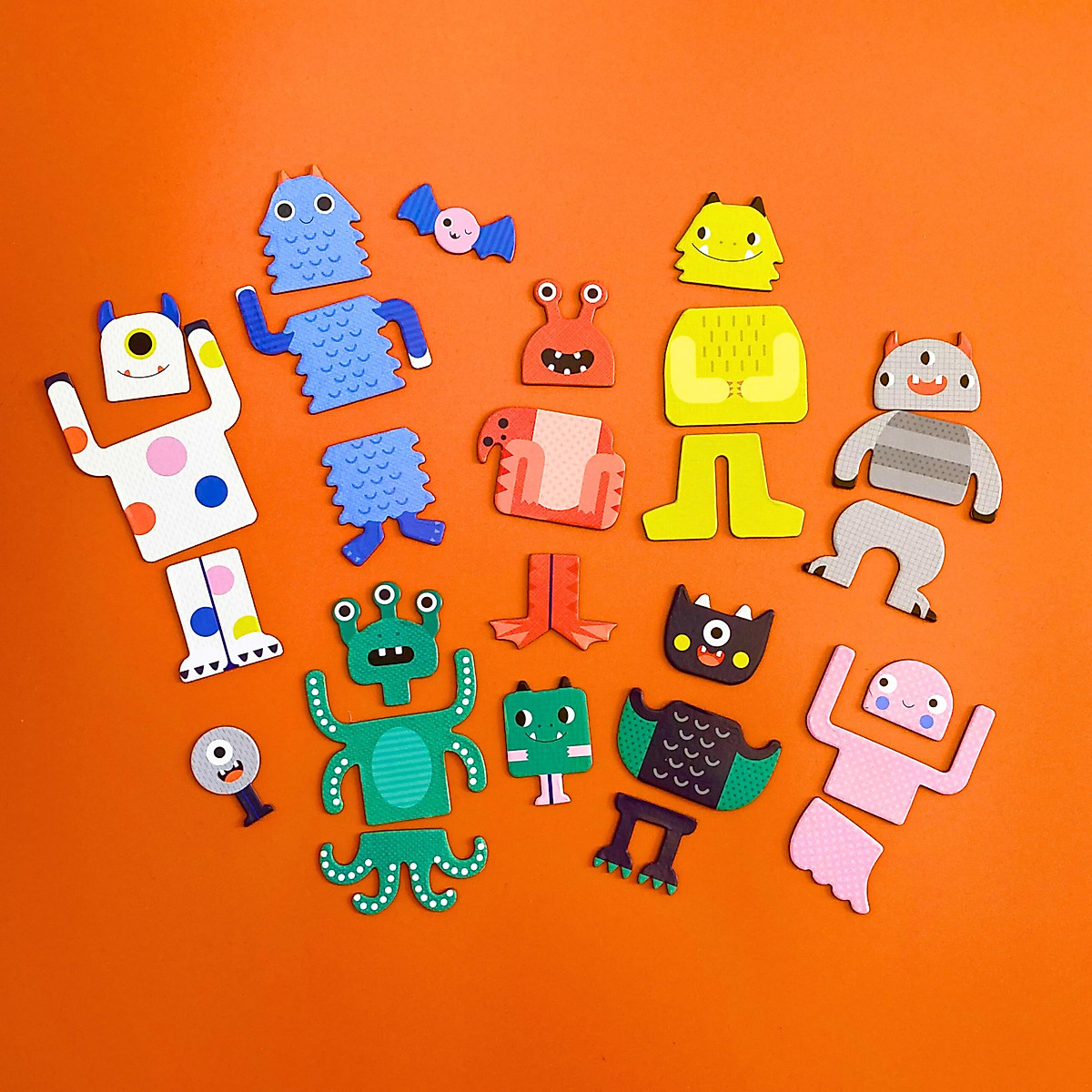 Petit Collage Magnetic Play Set, Monsters – Mix & Match Magnetic Game Board, Ideal for Ages 3+ – Includes 2 Magnetic Scenes and Over 25 Magnet Pieces, Ideal Travel Activity for Kids