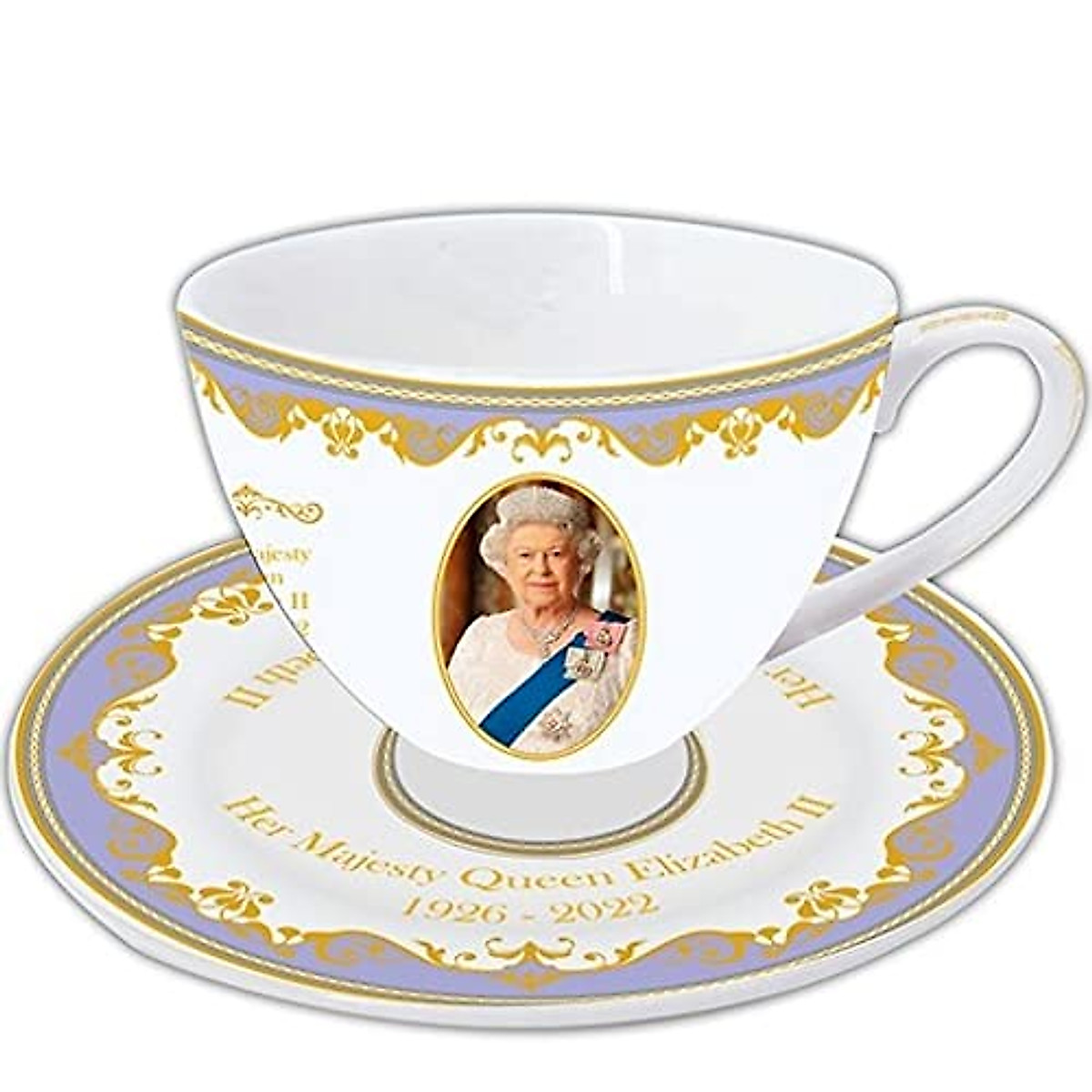 The Leonardo Collection Majesty Queen Elizabeth II Commemorative Cup and Saucer, LP18218, White