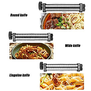 Commercial Pasta Maker Machine - 2200W Automatic Electric Dumpling Noodle Machine, Multifunctional Noodle Pasta Spaghetti Dough Roller Press for Wonton, Buns (Wide Noodle Blade 2mm)