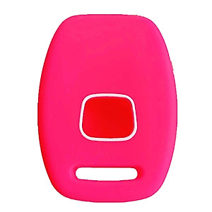 Rpkey Silicone Keyless Entry Remote Control Key Fob Cover Case protector Replacement Fit For Honda Accord Accord Crosstour CR-V Civic Element Pilot OUCG8D-380H-A N5F-S0084A N5F-A05TAA(Rose red)