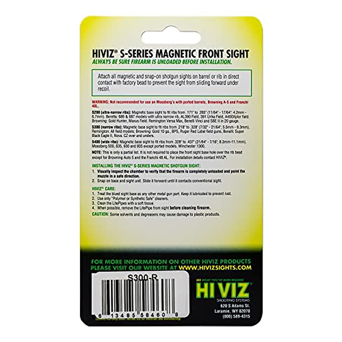 HIVIZ Narrow Magnetic Fiber Optic Shotgun Sight with Red Light Pipe