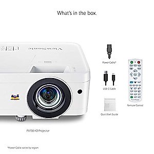 ViewSonic PX706HD 1080p Short Throw Projector with 3000 Lumens 22,000:1 DLP Dual HDMI USB C and Low Input Lag, Stream Netflix with Dongle
