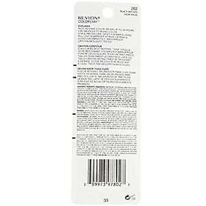 Revlon ColorStay Eyeliner Pencil, Black Brown [202], 0.01 oz (Pack of 5)