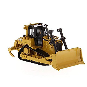 1:64 Scale Caterpillar D6R Track-Type Tractor - Construction Metal Series by Diecast Masters - 85691 - Poseable Giant Ripper and Free-Rolling, Segmented PVC Tracks - Diecast Metal with Plastic Parts