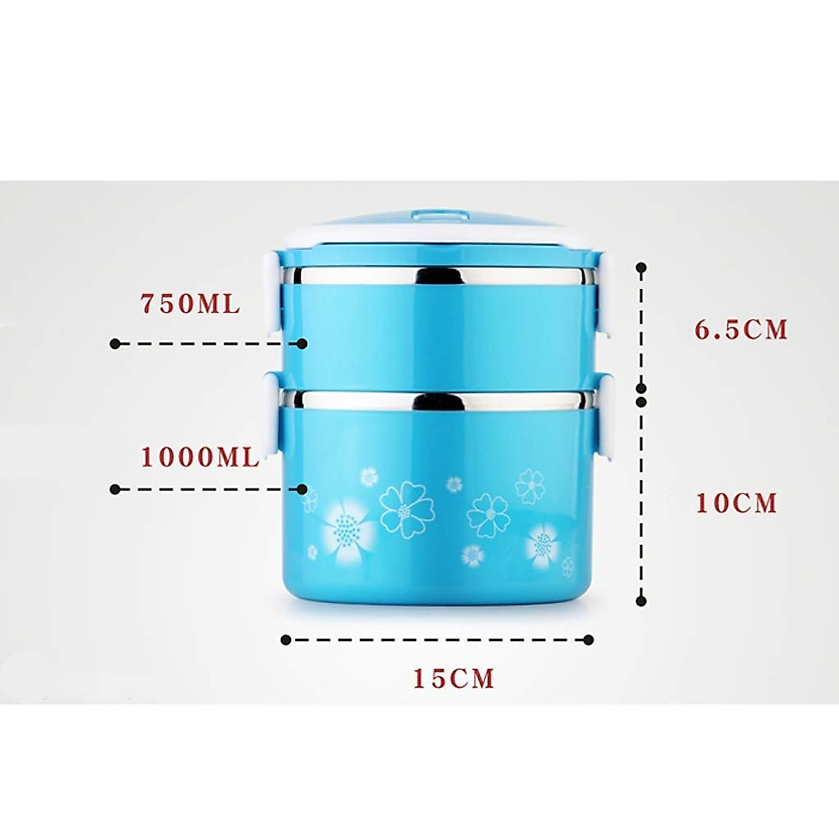 ZLDGYG Stackable Stainless Steel Thermal Compartment Lunch Box | 2-Tier Insulated Bento Box/Food Container with Insulated Lunch Bag