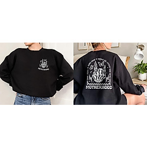 Motherhood Some Days I Rock It Some Days It Rocks Me Sweatshirt 2 Side, Retro Rock Funny Mom Sweater M Sand