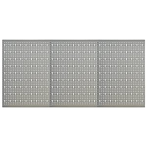 vidaXL Solid Steel Wall-mounted Peg Boards Set of 3 - Durable Workshop and Garage Tool Organizer with Perforated Panel Design, 47.2"x22.8"