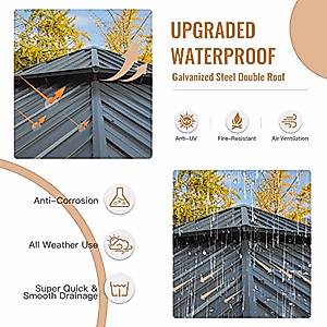 Domi 10' X 12' Hardtop Gazebo, Aluminum Metal Gazebo with Galvanized Steel Double Roof Canopy, Curtain and Netting, Permanent Gazebo Pavilion for Patio, Backyard, Deck, Lawn