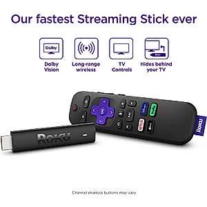Roku Streaming Stick 4K 2021 Streaming Device with Roku Voice Remote and TV Controls 4K/HDR/Dolby Vision & Bundle Swanky Cables HDMI Cable