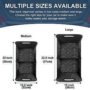 Deosk Trunk Organizer for Car, Collapsible Car Organziers and Storage with 6 Pockets, 50L Multi-Compartment Car Trunk Organzier, Car Accessories for Women/Men - Black Standard WXAG-0034