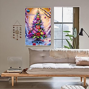 Christmas tree Gem Painting Crafts for Adults Home Wall Decor,Christmas Diamond Painting Kits- Christmas tree Diamond Art for Adults,DIY 5D Gem Art Christmas Perfect for Relaxation(12*16inch)