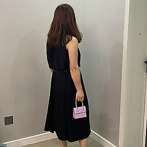 Cute Purse Mini Crossbody Bags for Women Top Handle Clutch Handbag (Light Purple)