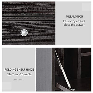 HOMCOM Wall Mounted Desk with Storage Shelves, Floating Desk with Foldable Tabletop, Space Saving Computer Writing Table, Coffee