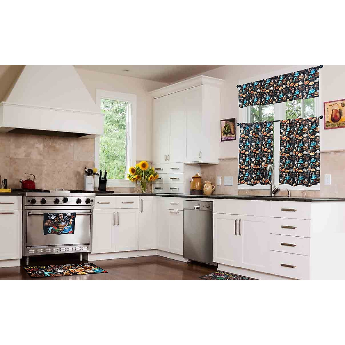 UpNUpCo Artistic Beautiful Anti Fatigue Kitchen Floor Mat - Unique Floor Mats - Pain Relief Padded Kitchen Mats - Floor Mats For In Front Of Sink - Memory Foam 47" X 17.5" X 10mm Coffee