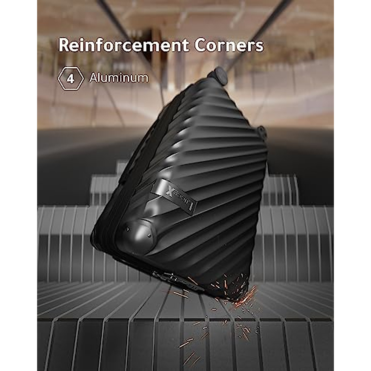 LUGGEX Carry On Luggage 22x14x9 Airline Approved - Polycarbonate Expandable Hard Shell Suitcase with Spinner Wheels