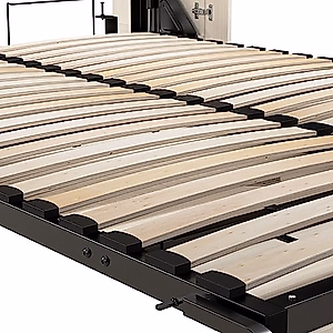 Bestar Lumina Full Murphy Bed with Desk, Sleeping Arrangement for Guest Room and Home Office, White Chocolate