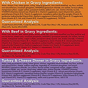 Purina Friskies Gravy Wet Cat Food Variety Pack, Shreds Beef, Chicken And Turkey & Cheese Dinner - (24) 5.5 Oz. Cans
