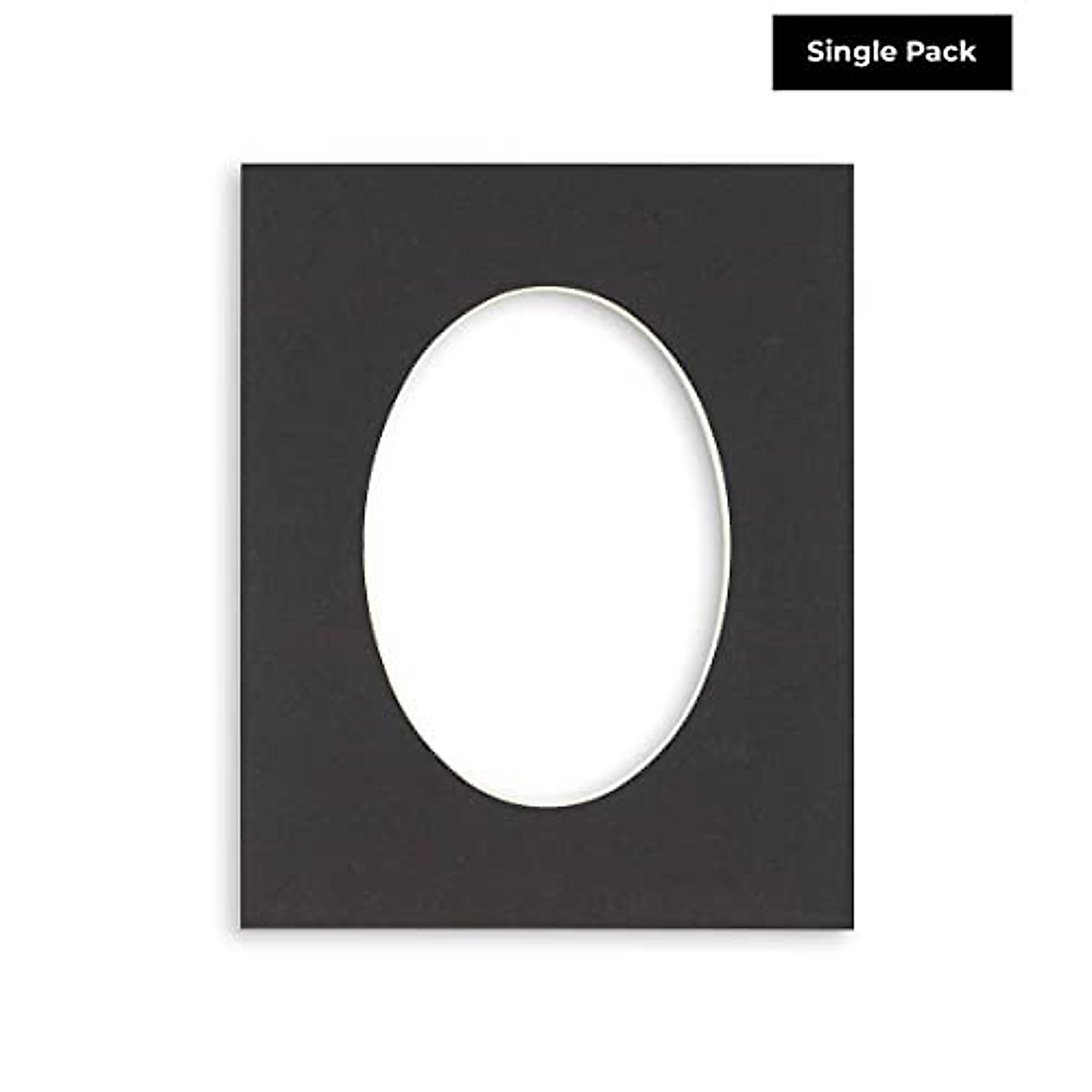 11x17 Mat Bevel Cut for 9.5x13 Photos - Precut Black Oval Shaped Photo Mat Board Opening - Acid Free Matte to Protect Your Pictures - Bevel Cut for Family Photos, Pack of 1 Matboard Show Kit With Acid