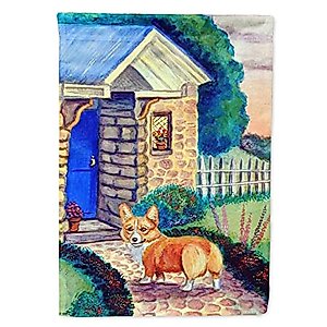 Caroline's Treasures 7169GF Corgi at The Cottage Flag Garden Size, Garden Size, Multicolor