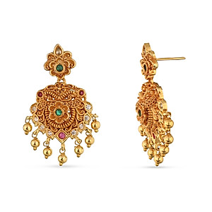 TARINIKA Dual Tone Arina Nakshatra CZ Short Necklace Set with Peacock Design - Indian Jewelry Sets for Women | Perfect for Ethnic Occasions | Traditional south Indian necklace | 1 Year Warranty*