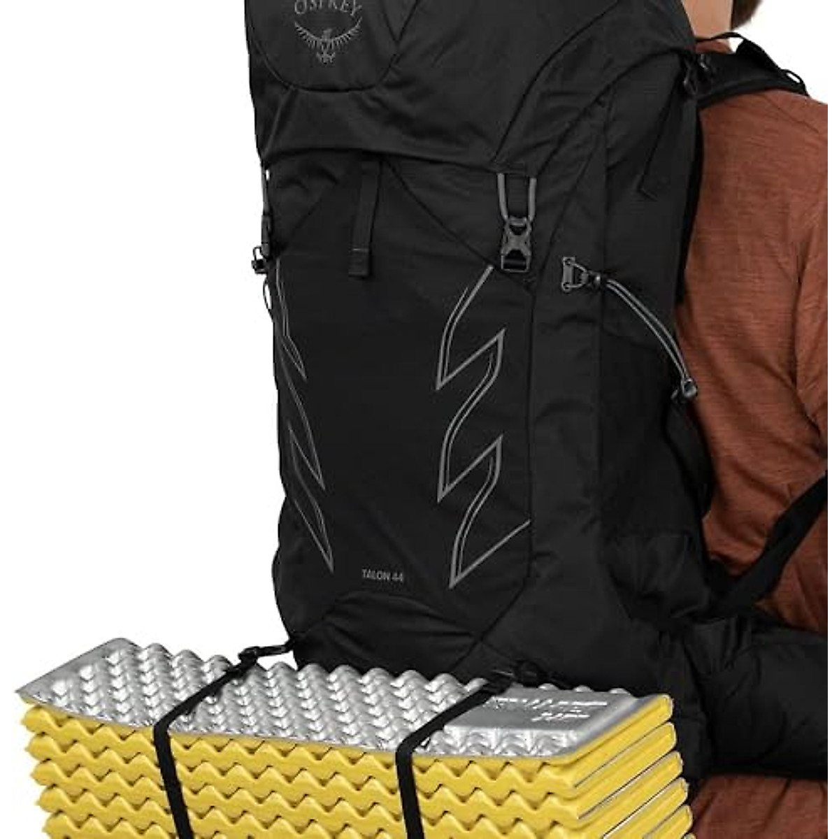 Osprey Talon 44L Men's Hiking Backpack with Hipbelt, Stealth Black, S/M