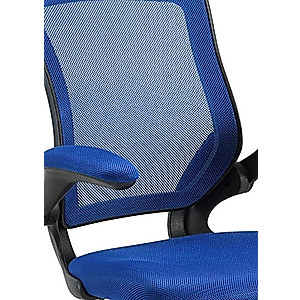 Modway Veer Drafting Chair - Reception Desk Chair - Flip-Up Arm Drafting Chair in Blue