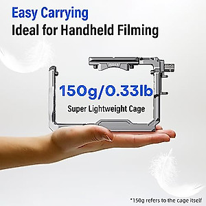 SIRUI Camera Cage Kit for Sony FX 3 FX30 with Top Handle Wrist Strap HDMI Cable Clamp NATO Rail, QR Plate for Arca-Swiss, Modular Design Compatible with Sony XLR Handle and DJI RS2 RS3 Gimbal, Grey