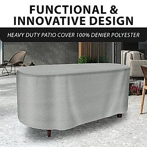 Patio Large Waterproof Oval Table Cover - Outdoor Patio Table Washable - Heavy Duty Furniture 84X42X28 Inch Oval Table Cover