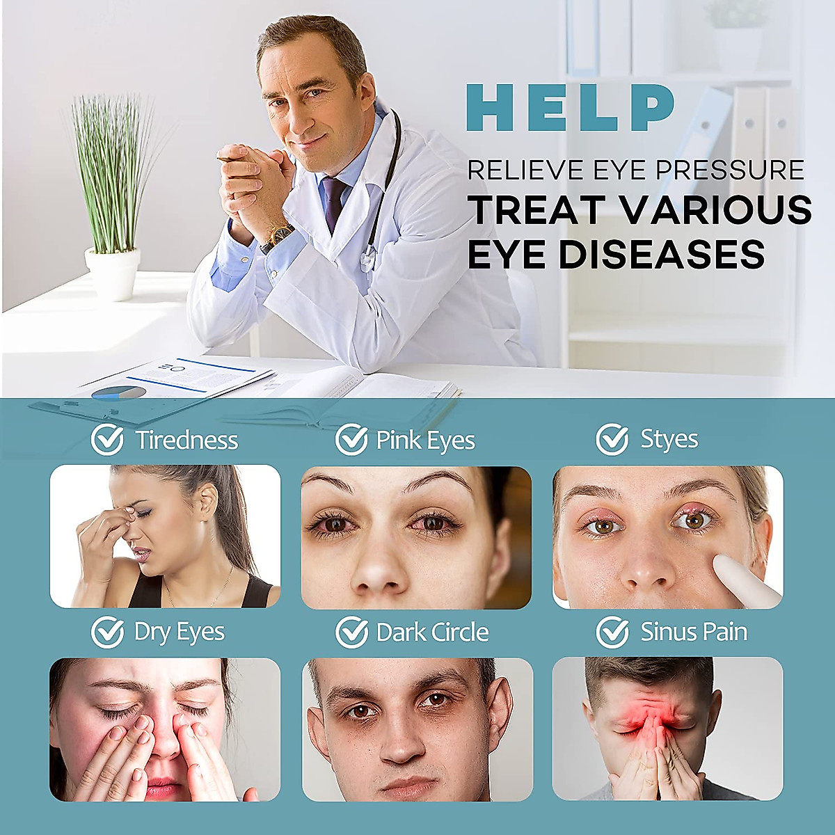 YFONG Lavender Eye Mask, Warm Eye Compress Mask for Dry Eyes, Weighted Eye Masks with Adjustable Strap, Reusable & Comfortable Eye Cover for Puffy Eyes Migraine Sinus Pain-Violet