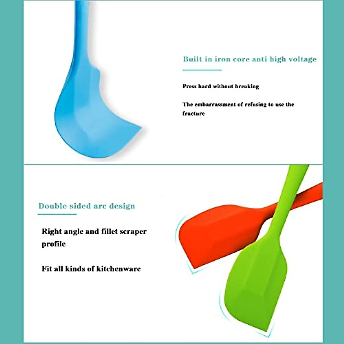 8 Pieces Silicone Spatulas, 8.3 inch Small Rubber Spatulas Non-stick Heat-Resistant Non-stick with Stainless Steel Core For Cake Cream Cooking Gadget