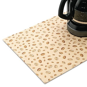 S&T INC. Coffee Mat, Absorbent Coffee Bar Mat for Coffee Maker and Espresso Machine, Coffee Maker Mat for Countertops, Coffee Beans Print, 14 in. x 20 in., 1 Pack