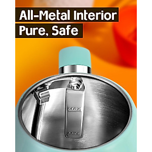 Hazel Quinn 1.7L Electric Kettle with Thermometer, Stainless Steel, 1200W Fast Boil, BPA-free, Cordless, Auto Shut Off - Mint Green