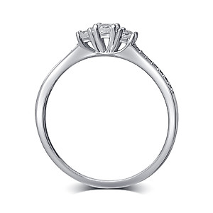 Beyond Brilliance 0.25 Carat Diamond, Prong Set 10K White Gold Round Cut Diamond Engagement Ring Natural Diamond Fine Jewelry for Women |Gift Box Included