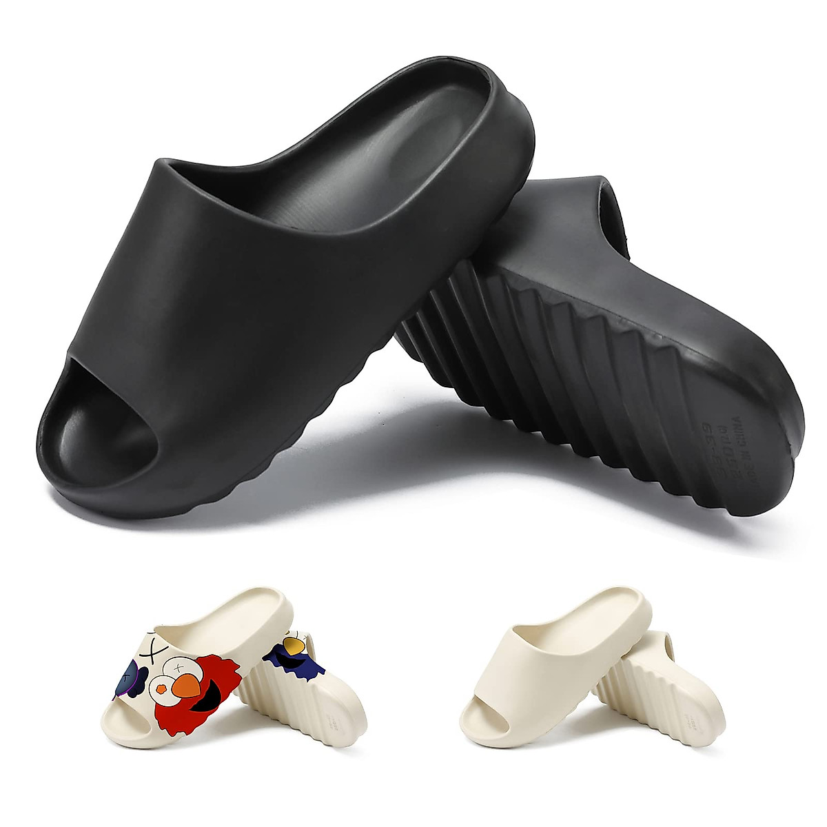 Giuyasys Unisex Massage Slides House Shoes Non-Slip thick Soft Platform Slide Sandals for Women Men Indoor Outdoor Shower Bathroom Slipper for Adult Couples