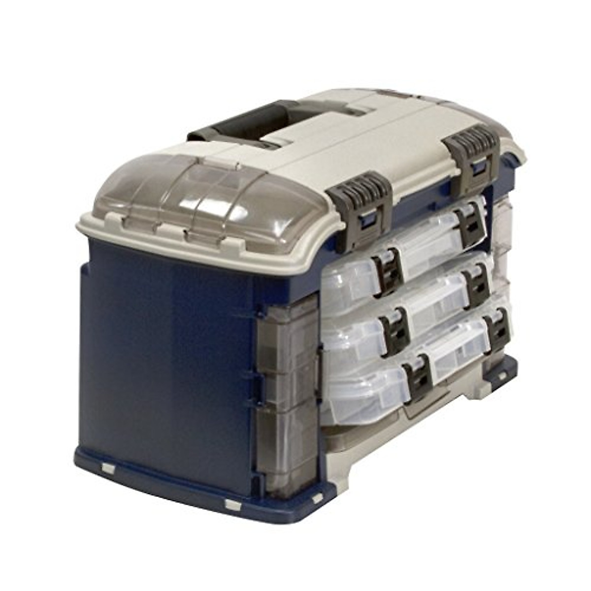 Plano Angled Tackle System with Three 3560 Stowaway Boxes, Fishing Tackle Storage, Premium Tackle Storage